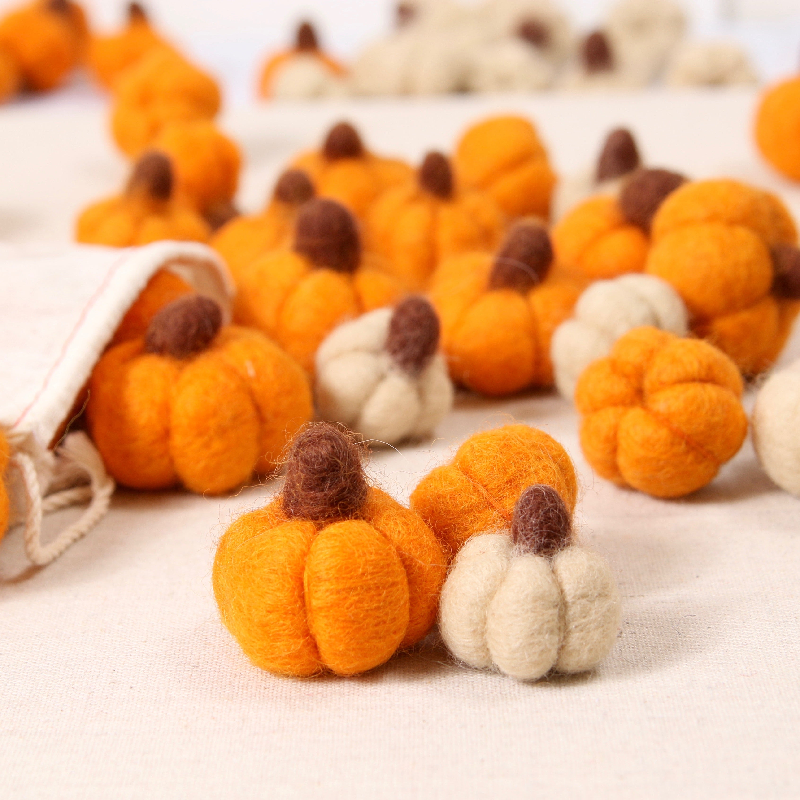 Pumpkin Felted Shapes, Almond – Benzie Design
