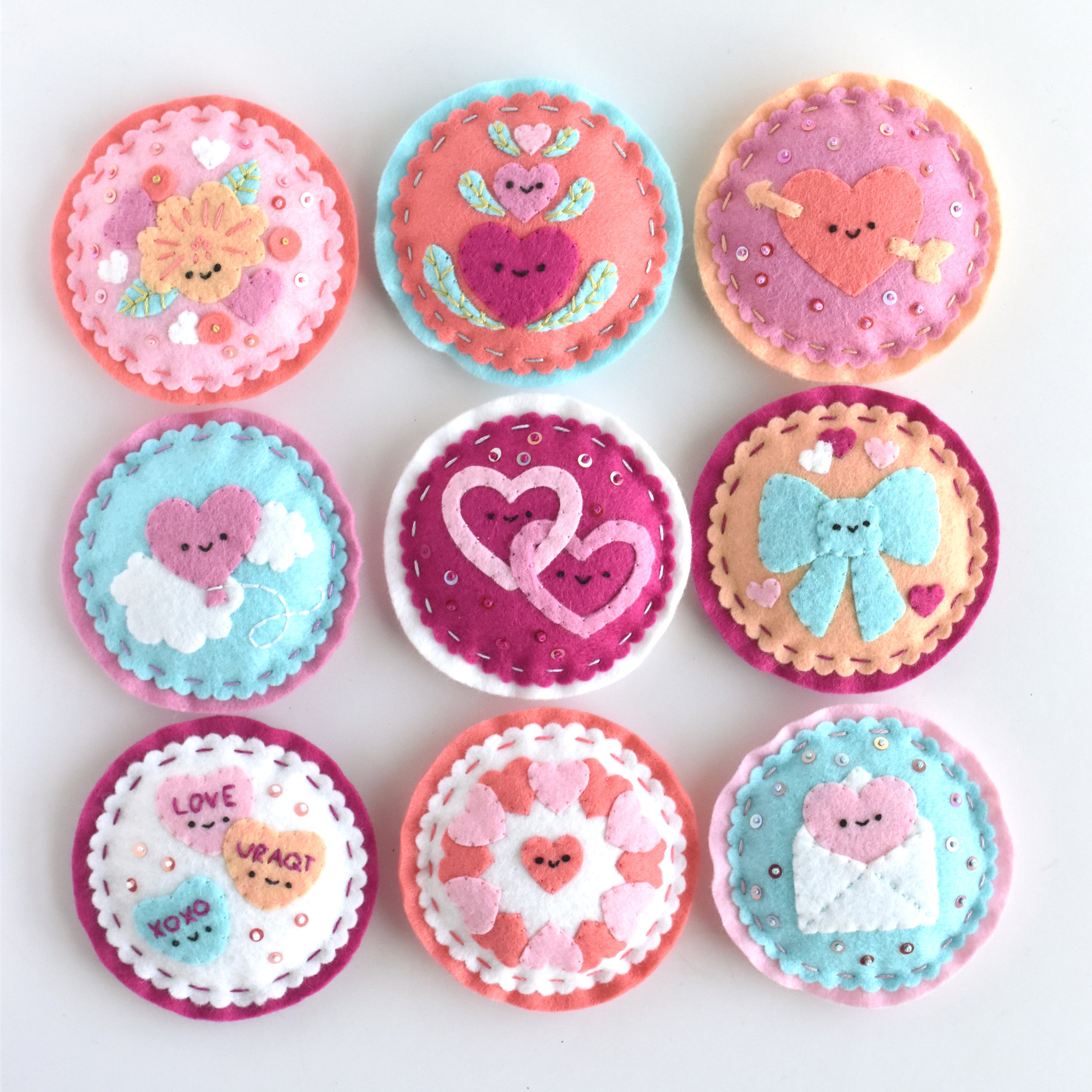 Hearts Day Felt Ornaments Pattern – Benzie Design