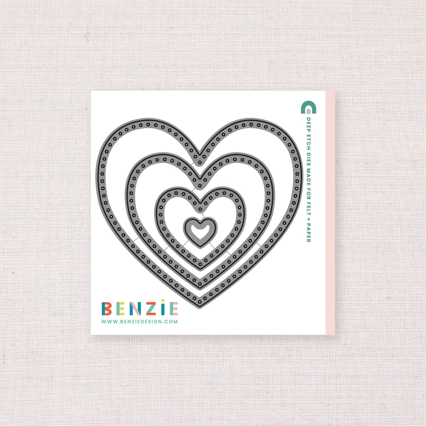 Stitchable Nesting Hearts, Deep Etch Die – Benzie Design