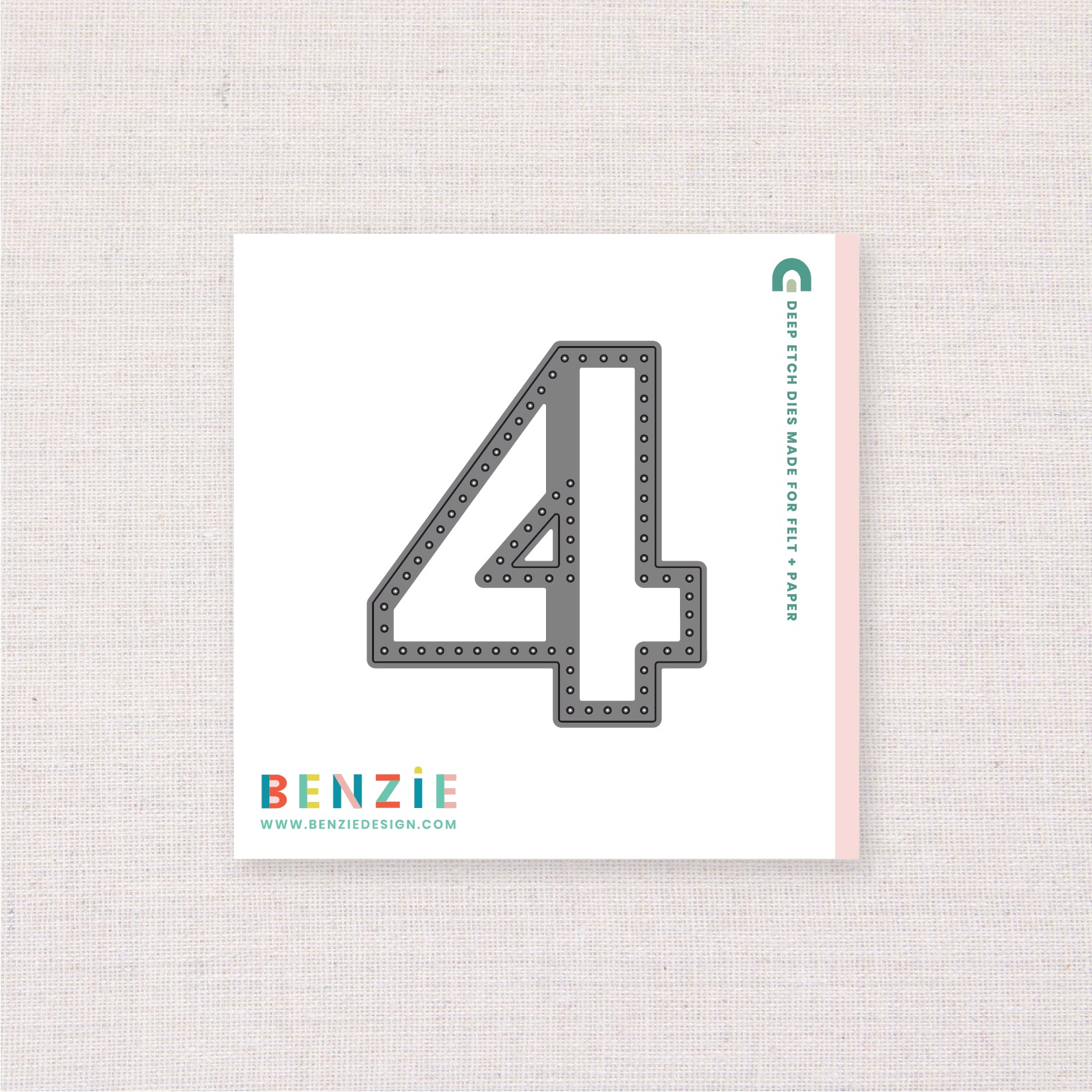Stitchable Number 4, Deep Etch Die – Benzie Design