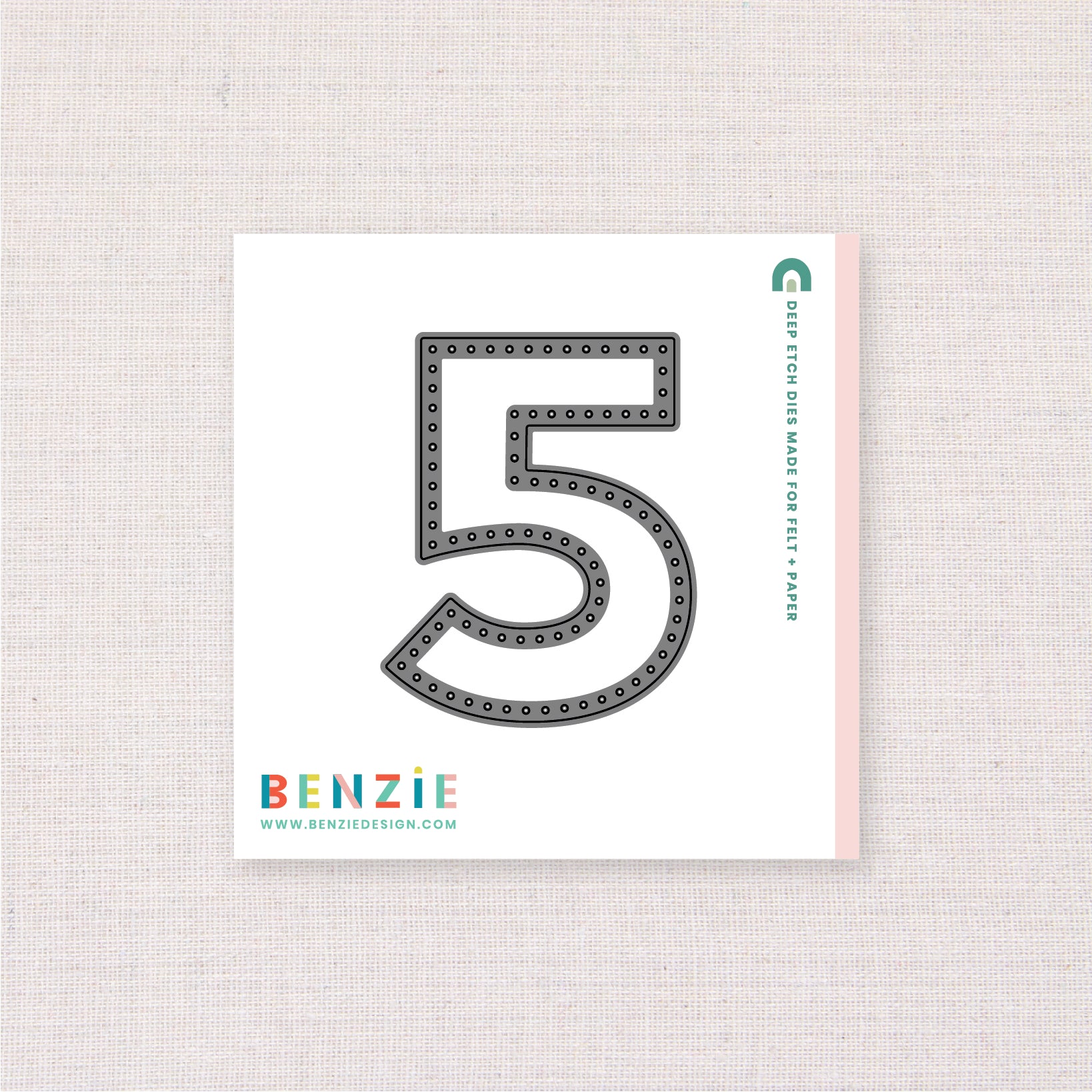 Stitchable Number 5, Deep Etch Die – Benzie Design
