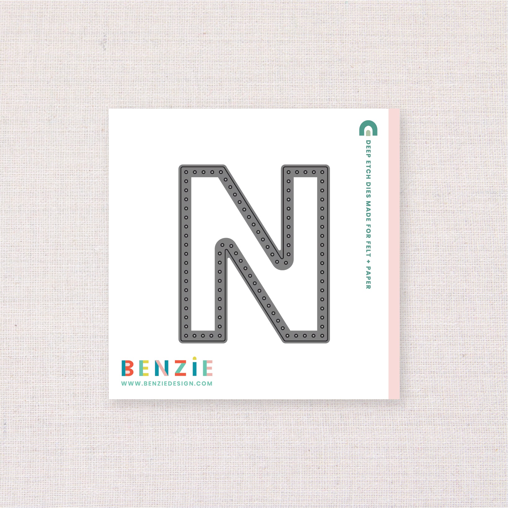 Stitchable Alphabet N, Deep Etch Die – Benzie Design