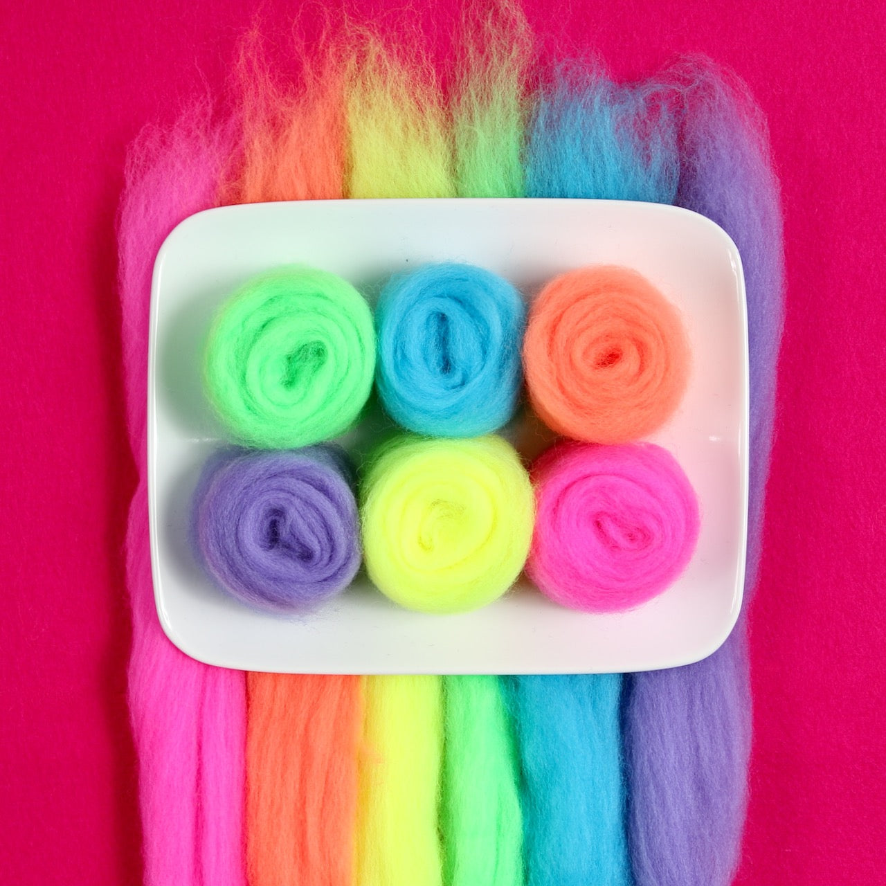 Neon Palette Wool Roving – Benzie Design