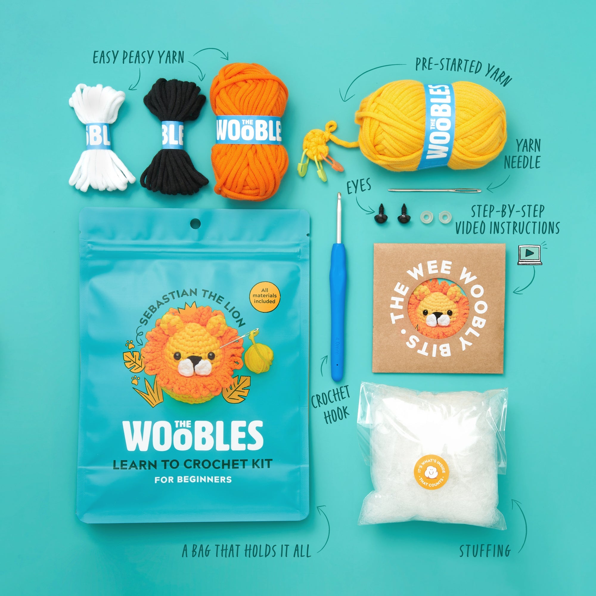Sebastian the Lion, Crochet Kit – Benzie Design