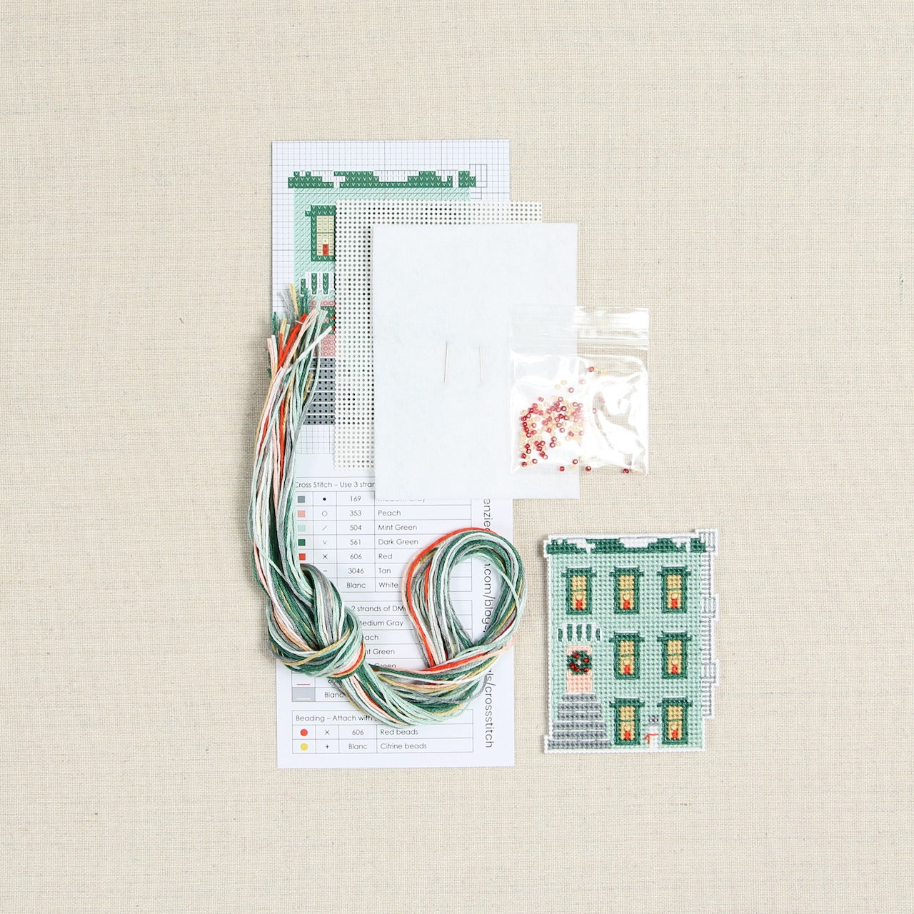 Holiday Homes Townhome Cross Stitch Kit – Benzie Design