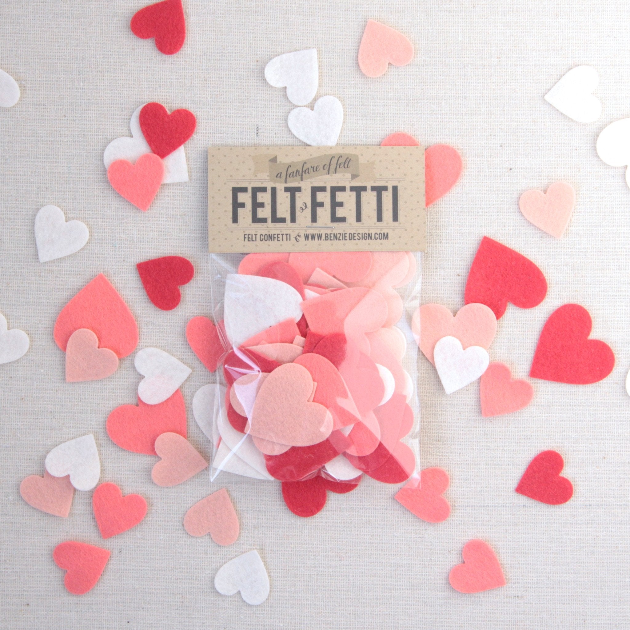 Felt-fetti Small Hearts, die cut shapes – Benzie Design