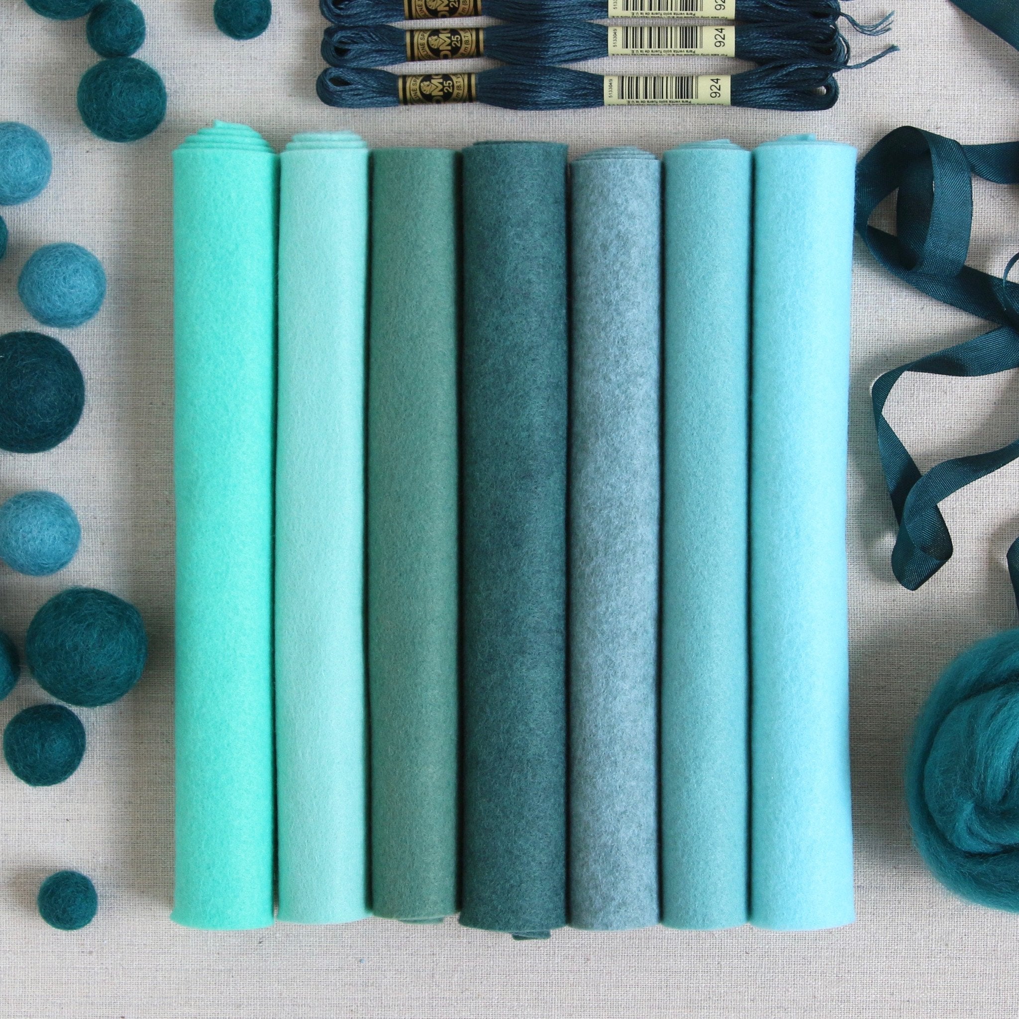 Turquoise Wool Blend Felt – Benzie Design