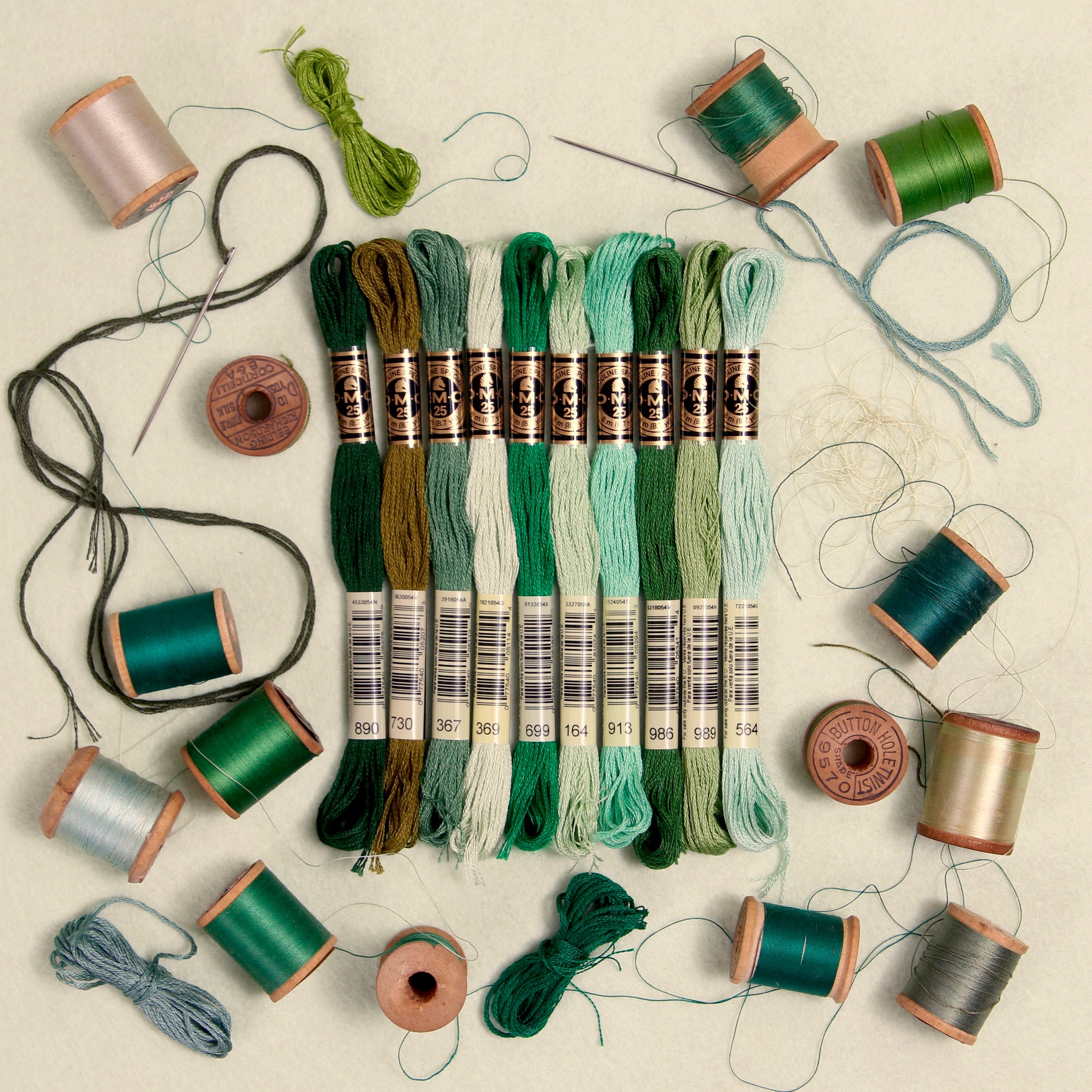DMC Embroidery Floss, Green Palette – Benzie Design