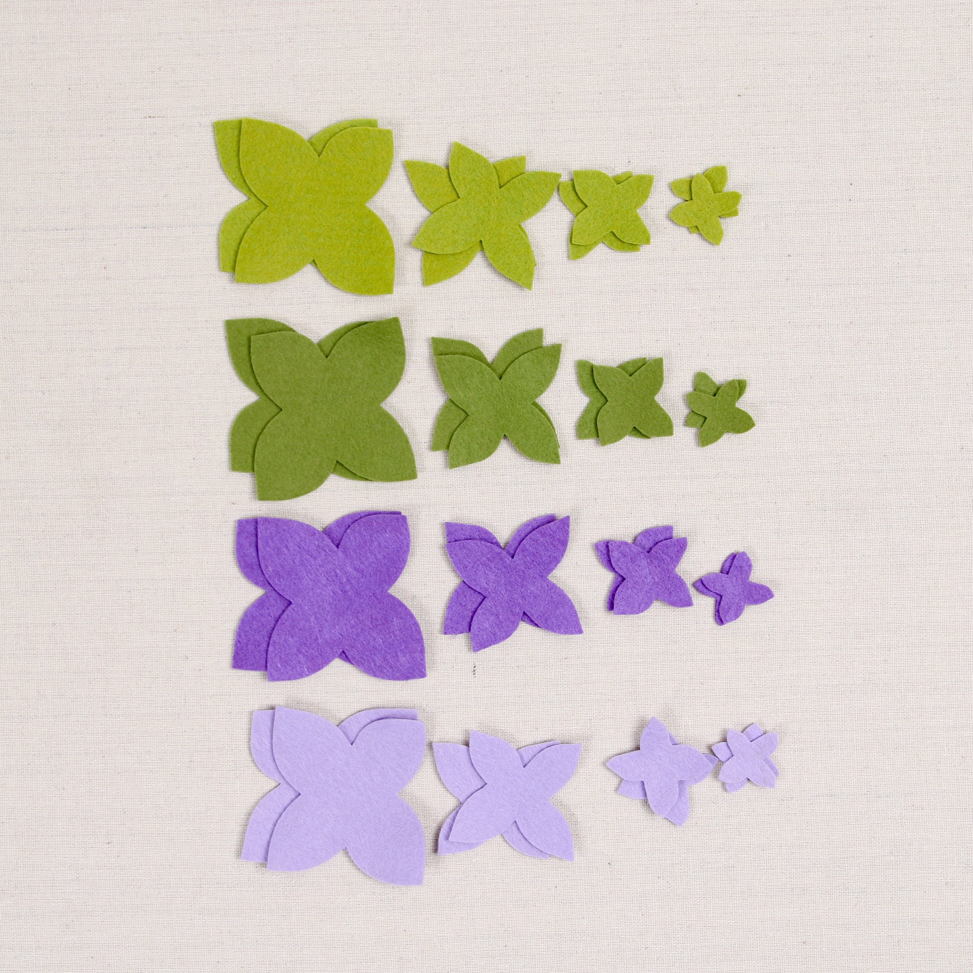 Felt-fetti Flower Sepals, die cut shapes – Benzie Design
