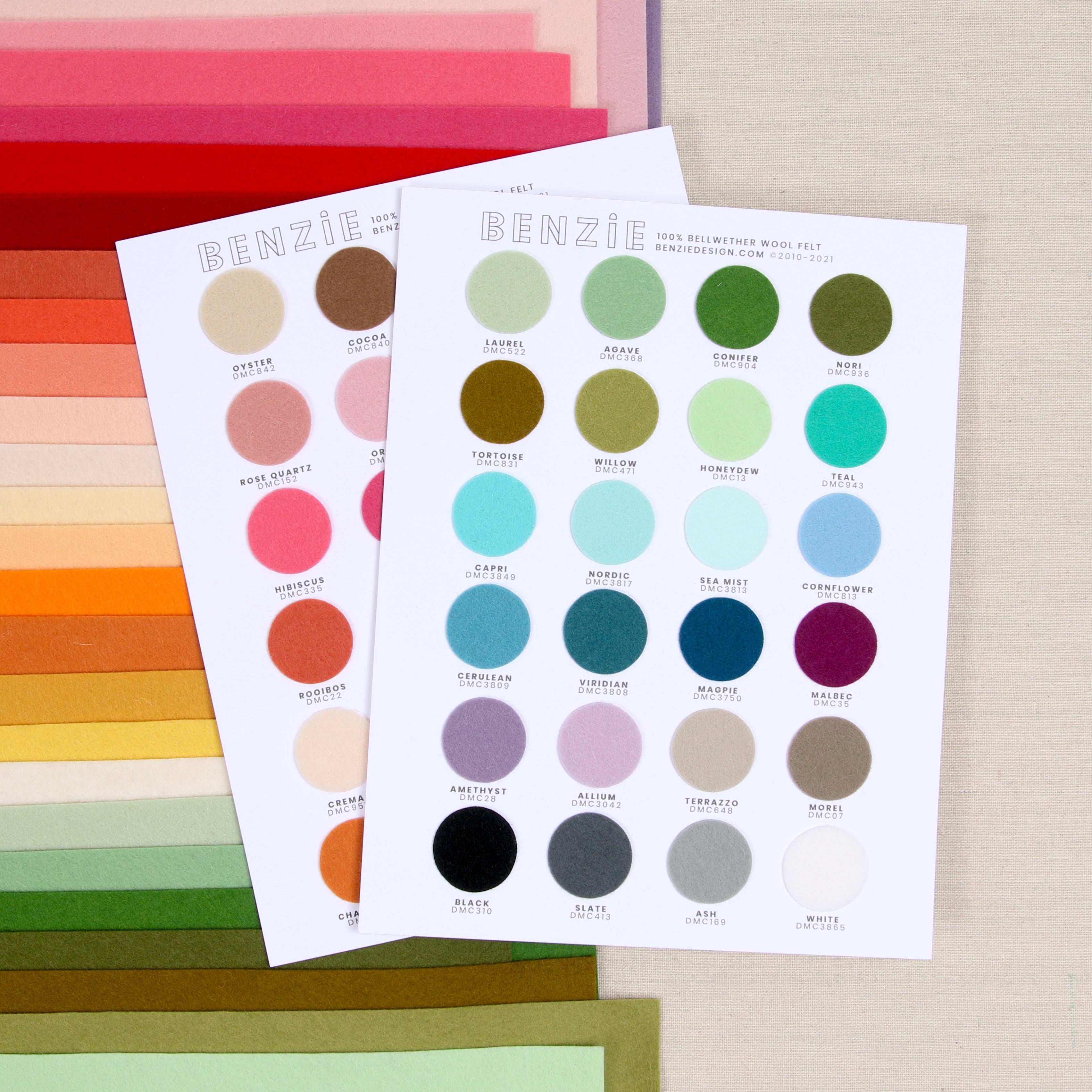 Bellwether 100% Pure Wool Felt Swatch Chart – Benzie Design