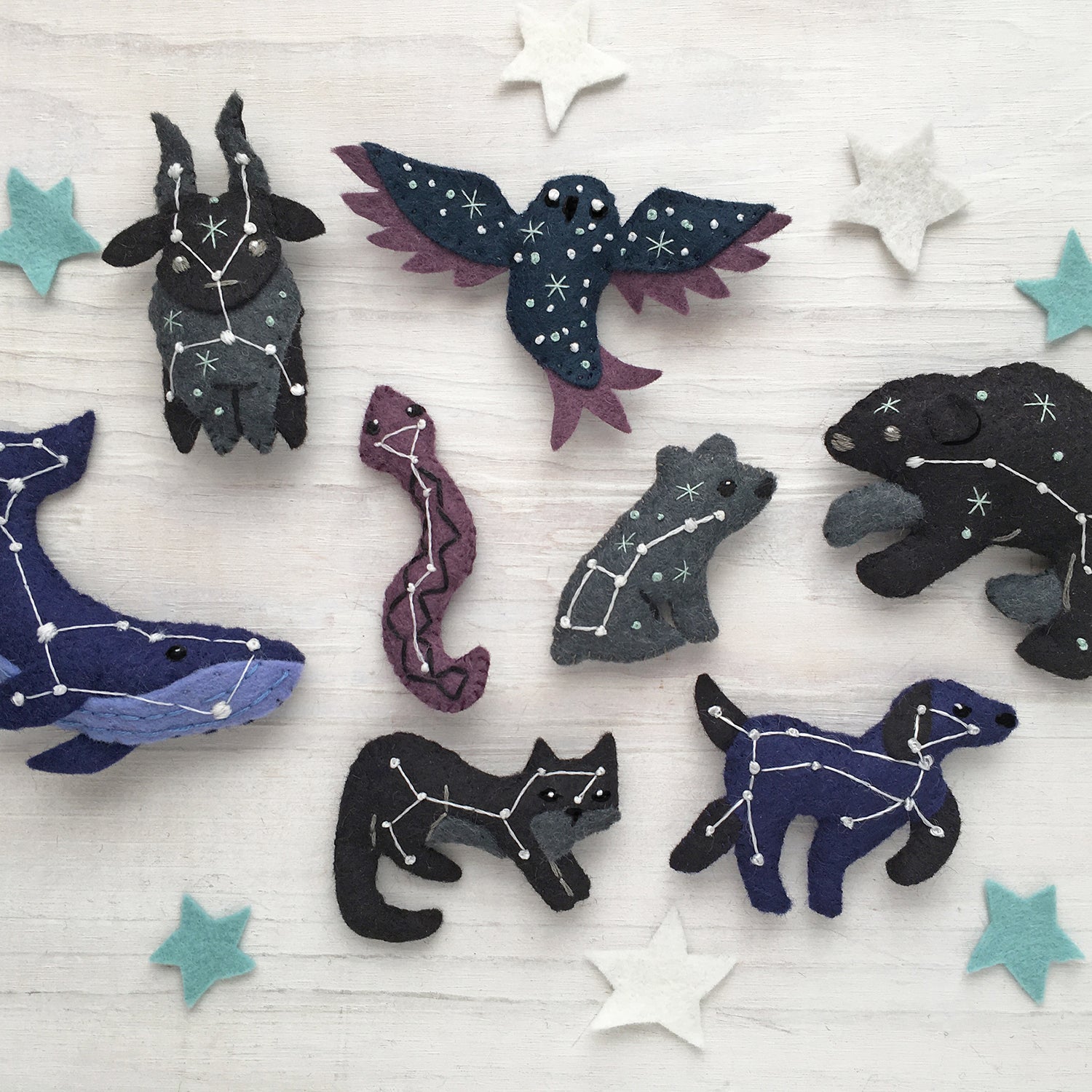 Constellation Animals Felt Pattern – Benzie Design