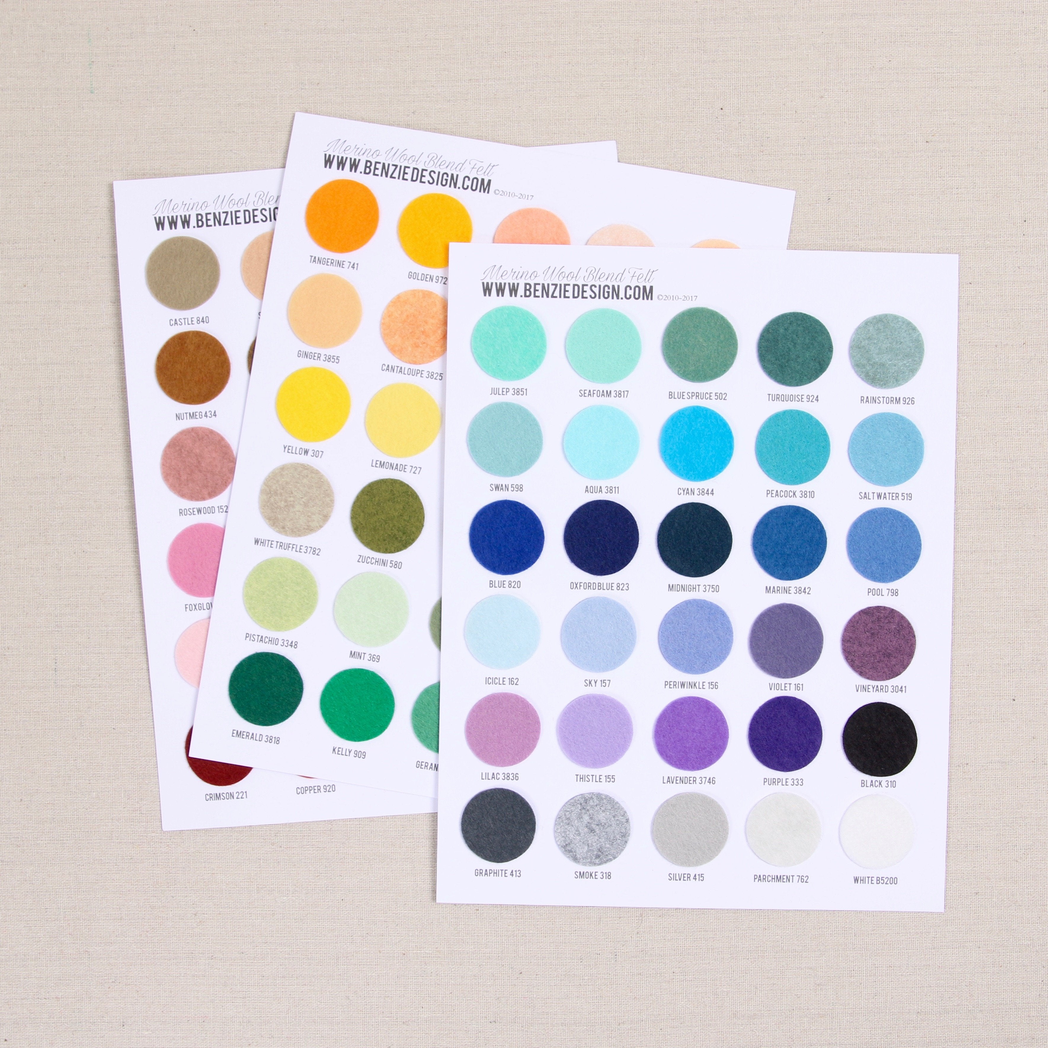 Wool Blend Felt Swatch Chart – Benzie Design