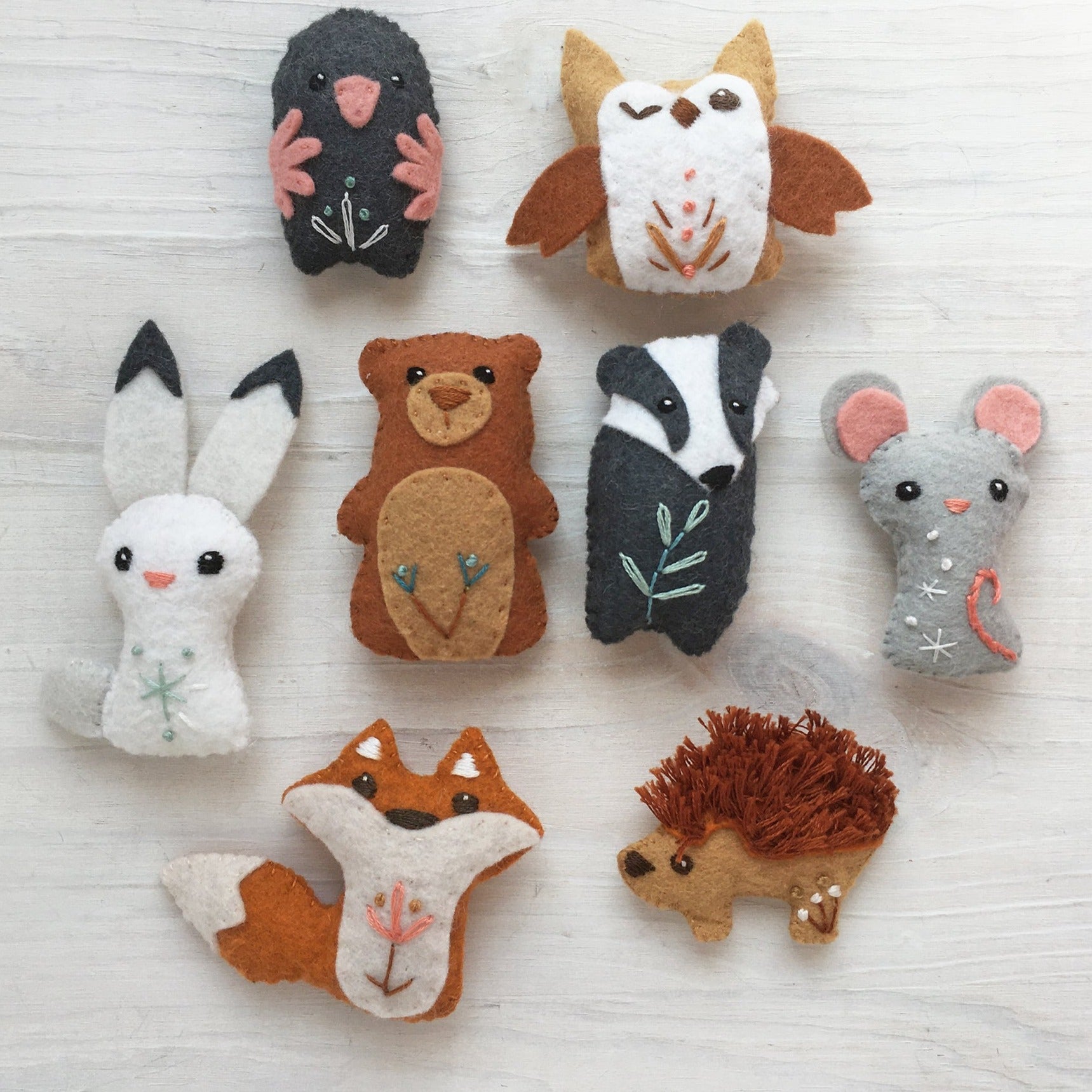 Mitten and Woodland Animals Felt Pattern – Benzie Design