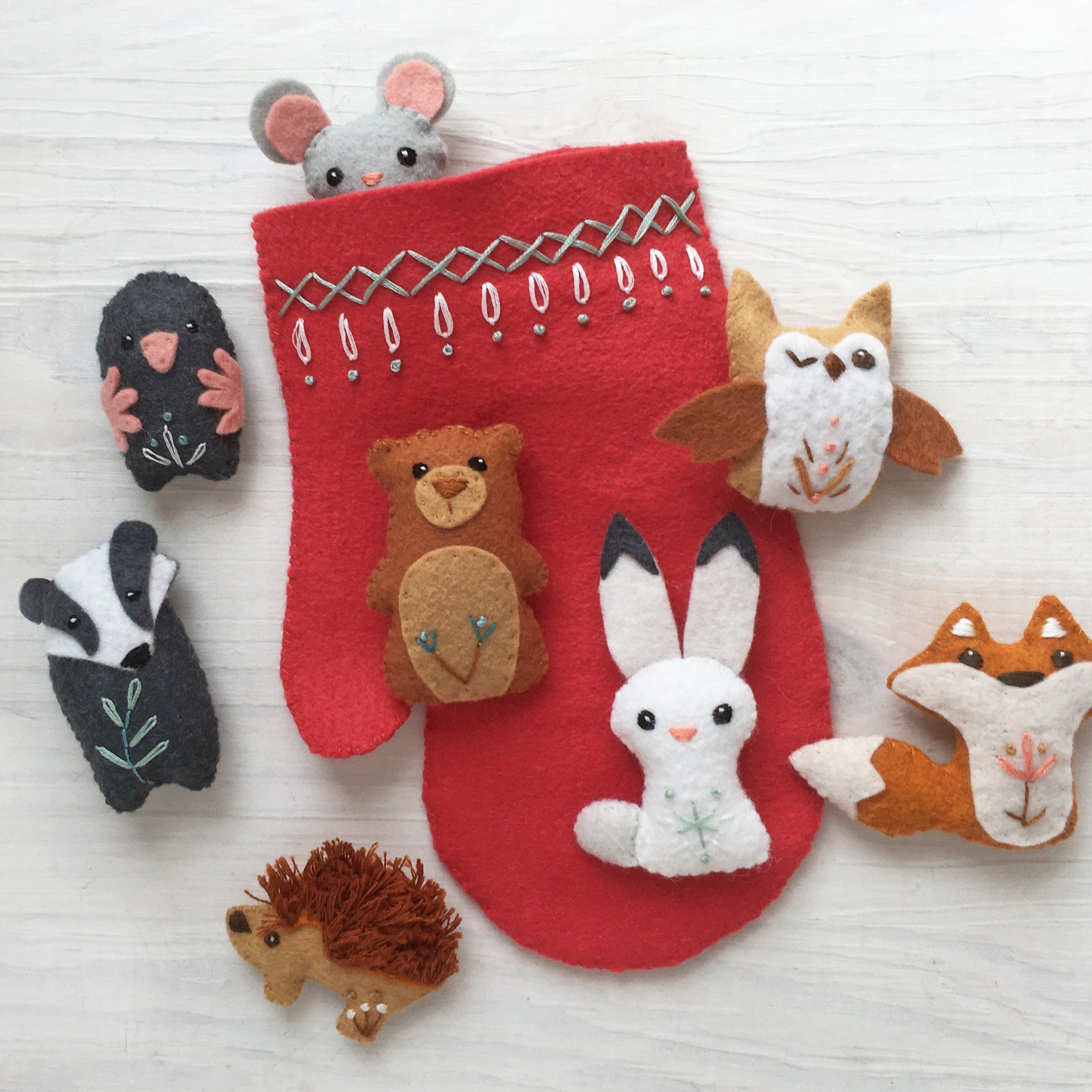 Mitten and Woodland Animals Felt Pattern – Benzie Design