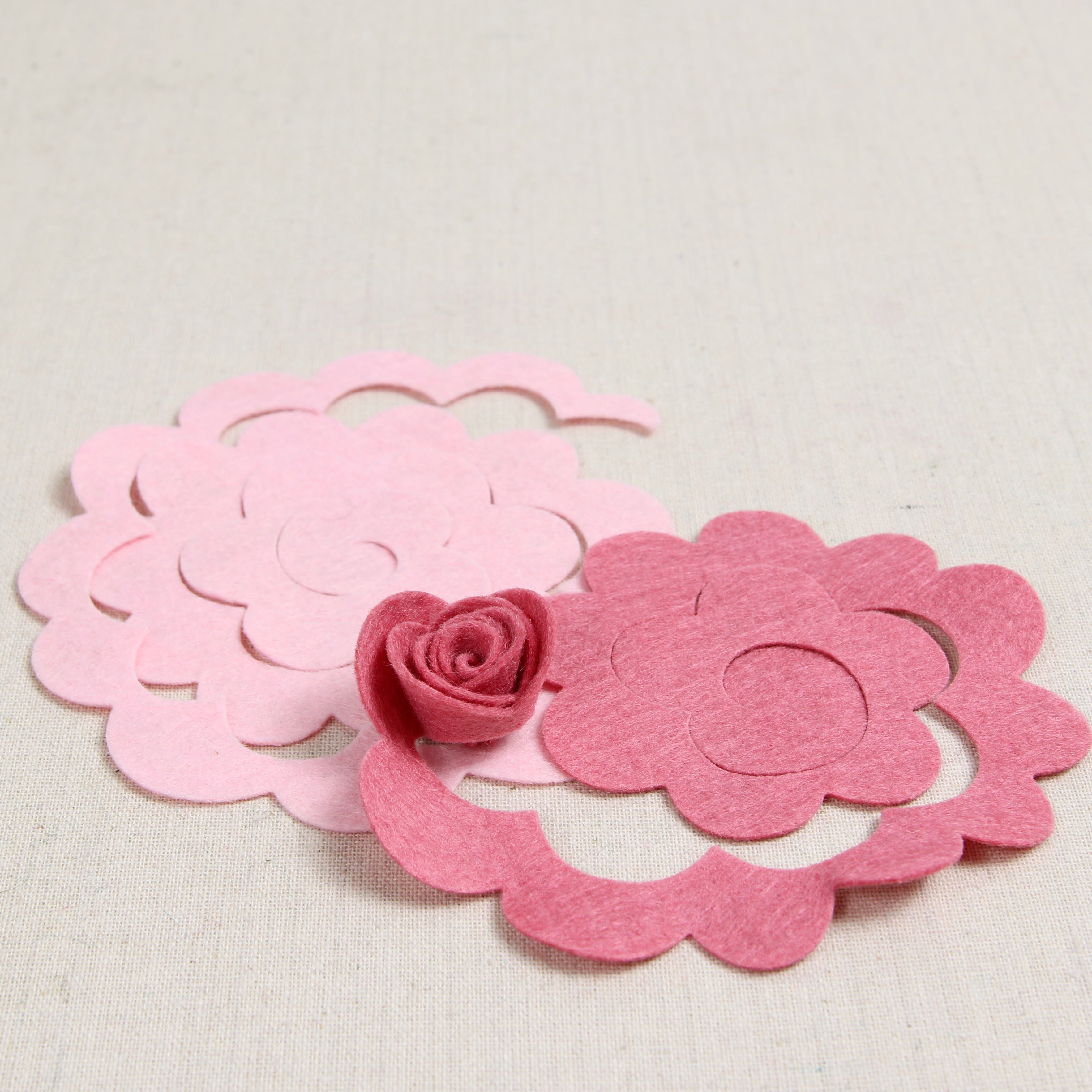 Rolled Felt Roses Cute Rose Rolled Flower Felt Flowers Flat Back For